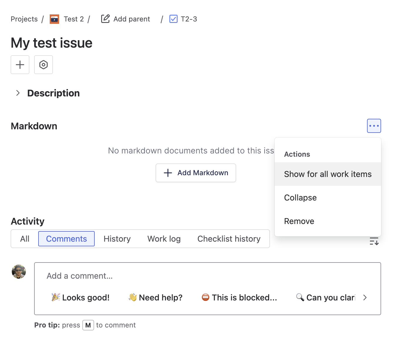 How to insert markdown